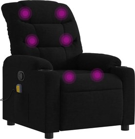 Masážní křeslo s polohovacím mechanismem, černé, látkové 3206853