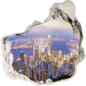 Wallmuralia Fototapeta díra na zeď 3D Hongkong panorama 75x75 cm