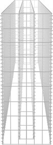 Gabionový vyvýšený záhon pozinkovaná ocel 270 x 30 x 90 cm 145639