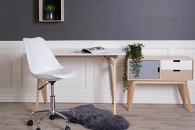 Designový psací stůl Carmen, bílý / přírodní
