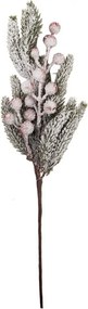 Vánoční dekorace zápich zasněžená jehličnatá větvička s bobulemi - 8*6*38 cm