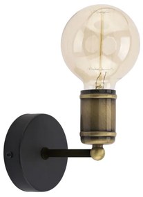 TK LIGHTING Nástěnné svítidlo - RETRO 1900, 230V/15W/1xE27, černá/zlatá