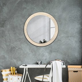 Kulaté zrcadlo tištěný rám Textura dřeva fi 80 cm