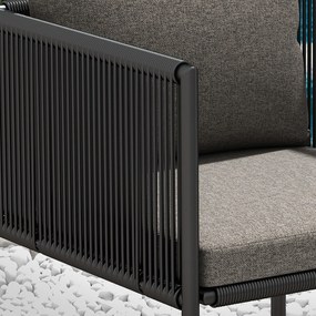 Zahradní set Outsunny 3 díly - venkovní souprava se 1 stolem a 2 židlemi, 4 polštáře, kompozitní stůl s dřevěným vzhledem | Aosom