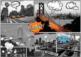 Postershop Fototapeta vliesová: New York (Comics) - 254x368 cm