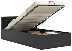 Rám postele s úložným prostorem černý umělá kůže 90 x 200 cm 285510
