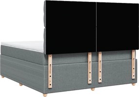 Box spring postel s matrací světle šedá 180 x 200 cm textil 3292142