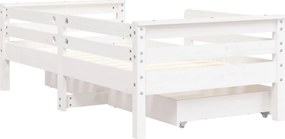vidaXL Dětská postel se zásuvkami 70x140 cm masivní borové dřevo [834442] Barva: Bílá