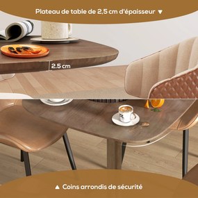 HOMCOM Jídelní stůl pro 4 osoby moderní design kuchyňský stůl s dřevěným povrchem, 70 x 70 cm, hnědý