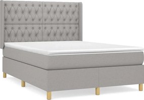 Box spring postel s matrací světle šedá 140 x 190 cm textil 3132225