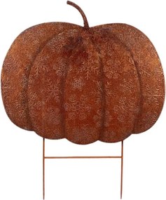 Velký kovový zahradní zápich dýně Pumpkin Rust - 77*3*93 cm