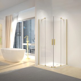 Rea Montana Double, sprchová kabina s posuvnými dveřmi 80x100cm, zlatá matná, REA-K6635