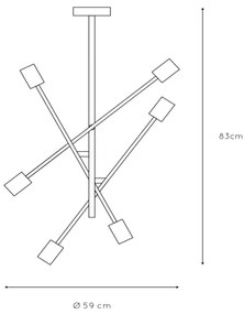 Lucide 21119/06/30 - Lustr na tyči LESTER 6xE27/40W/230V