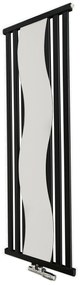 Regnis Kalipso Mirror, topné těleso 500x1000mm se středovým připojením 50mm, 531W, černá matná, KALIPSOLUSTRO/1000/500/D5/BLACK