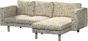 Potah na pohovku IKEA Norsborg 3-místná se šezlongem barva žlutá látka pletený vzor, vzorované