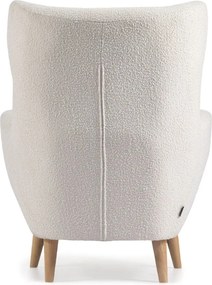 Bílé křeslo z textilie bouclé Patio – Kave Home