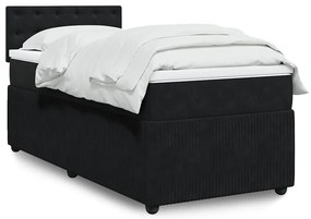 Box spring postel s matrací černá 90x190 cm samet 3289916