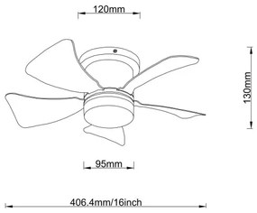 Globo 03609B - LED Stmív. stropní ventilátor HINES 10W/230V 3000-6500K +DO