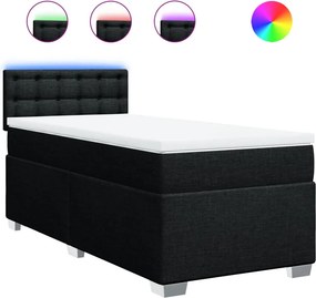 Box spring postel s matrací černá 90x190 cm textil 3288059