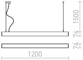 RED - Design Rendl - R12721 - LED Lustr na lanku PESANTE LED/40W/230V černá