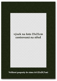Pasparta do rámečku 21x30cm Velikost: 21x30cm, výsek: 17x23cm (pro foto 18x24cm), Barva pasparty: Černá