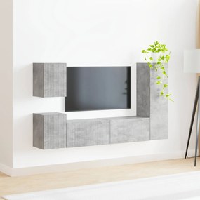 Sestava TV skříněk 4 ks Betonově šedá Kompozitní dřevo 3409027