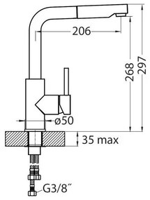 ALVEUS 1135365 - Dřezová baterie s vytahovací sprškou SARA 29,7 cm lesklý chrom
