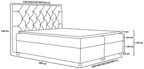 Elegantní rustikální postel Bradley 180x200, hnědá + TOPPER