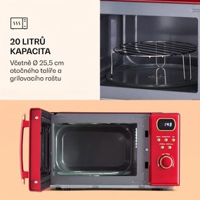 Klarstein Julieta, mikrovlnná trouba s grilem, 20 l, 700/800 W, Ø 25,5 cm, 8 programů