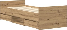 Rám postele bez matrace Řemeslnický dub Dřevěné konstrukce 3328795