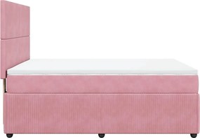 Box spring postel s matrací růžová 160x200 cm samet 3292381