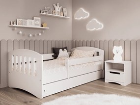 Benlemi Jednolůžková postel CLASSIC do dětského pokoje Zvolte rozměr: 80x140 cm, Zvolte matraci: Pěnová matrace, Zvolte šuplík: Se šuplíkem