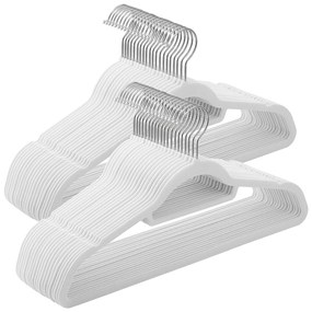 Ramínko na oblečení s bílým velurem, 50ks