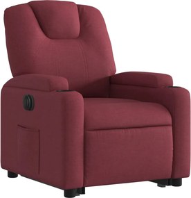 Elektrické zvedací polohovací křeslo vínové textil 3204395