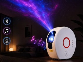 Verk Group Led projektor hvězd galaktický s bluetoothem, reproduktorem, dálkovým ovládačem a noční svítilnou
