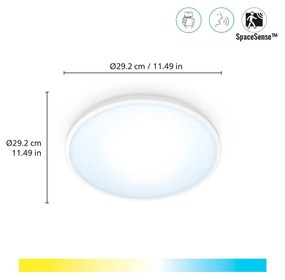 WiZ SuperSlim LED stropní světlo CCT Ø29cm bílé