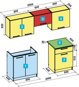 Kuchyňská linka Maria 200, dub cremona / krémová