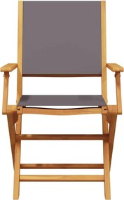3dílný bistro set antracitový textil a masivní dřevo 3281809