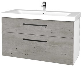 Dřevojas Koupelnová skříň Q MAX SZZ2 105 Varianta: N01 Bílá lesk / Úchytka T01 / D01 Beton