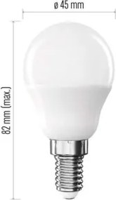 Emos lighting LED žárovka Basic Mini Globe / E14 / 5,5 W (40 W) / 470 lm / teplá bílá 1525741451