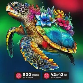 EscapeWelt Dřevěné puzzle Želva / 500 dílků /  Obtížnost: střední / od