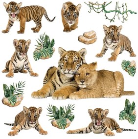 Samolepící dekorace Tigers, 30 x 30 cm