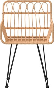 Zahradní židle 2 ks s područkami 56 x 64 x 80 cm PE ratan 319426