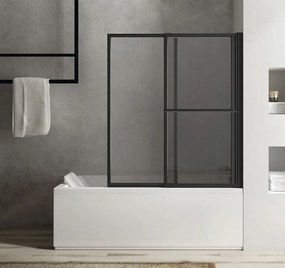 Polysan Sapho, OLBIA vanová zástěna s pneumatickým zdvihem, š.1230mm, černá matná, čiré sklo