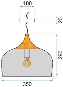 Toolight Samostatná závěsná stropní lampa Bari šedá