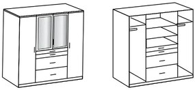Šatní skříň Aachen, 180 cm, dub san remo