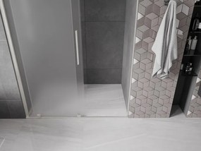 Mexen Velar, posuvné sprchové dveře do otvoru 130 cm, 8mm sklo námraza, broušená ocel, 871-130-000-31-97