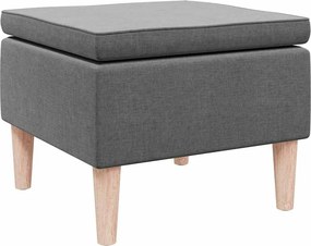 Stolička s dřevěnými nohami tmavě šedá textil 329447
