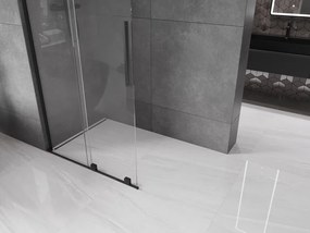 Mexen Velar L, posuvná sprchová zástěna Walk-in 120 x 200 cm, 8mm čiré sklo, černá matná, 871-120-003-03-70