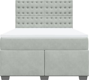Box spring postel s matrací světle šedá 160x200 cm samet 3293266